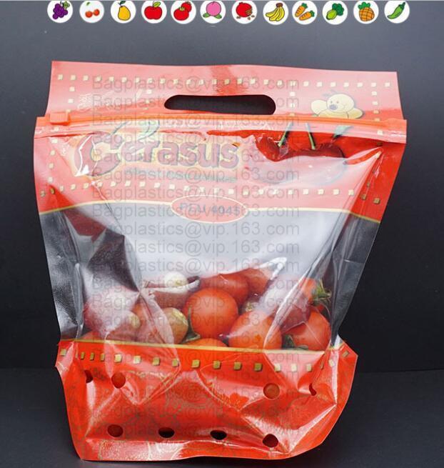 fruits cherries special vent holes packaging poly bag with zip lock ...