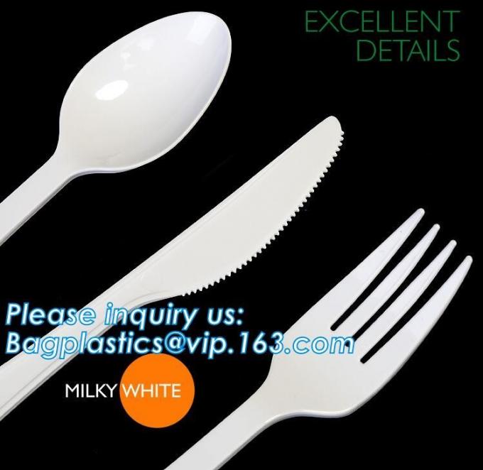 Disposable Biodegradable Corn Starch Fork Knife Spoon / Cutlery for Food,compostable disposable ...