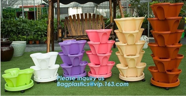 PP Plastic materials hydroponic vertical tower stackable plastic garden ...